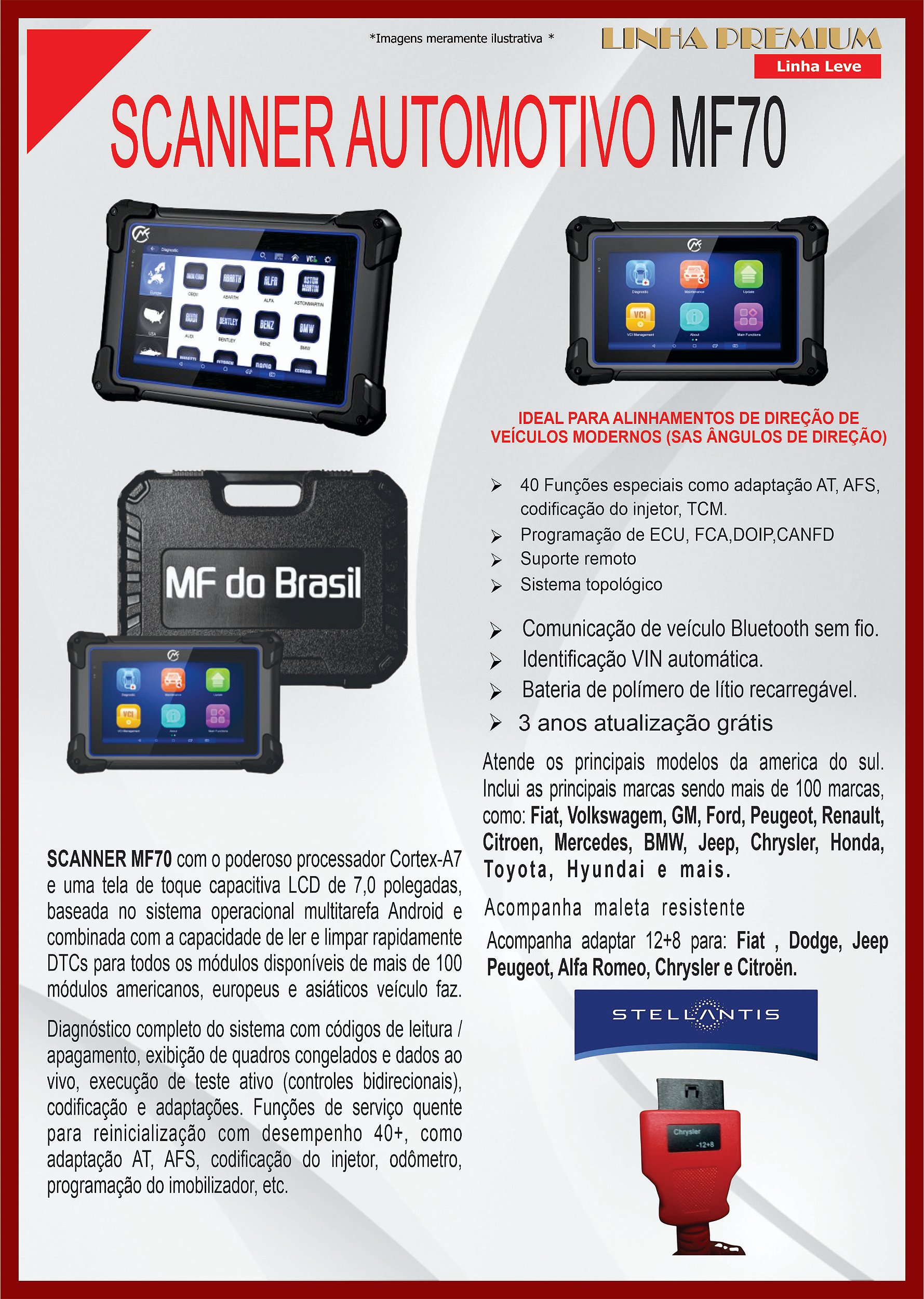 Scanner Automotivo MF70 - MELHOR CUSTO BENEFICIO DO MERCADO - MF do Brasil