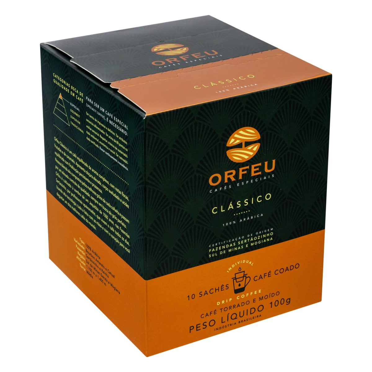 Café Orfeu Drip Coffee Clássico 100% Arábica - 10 Sachês - Locafé