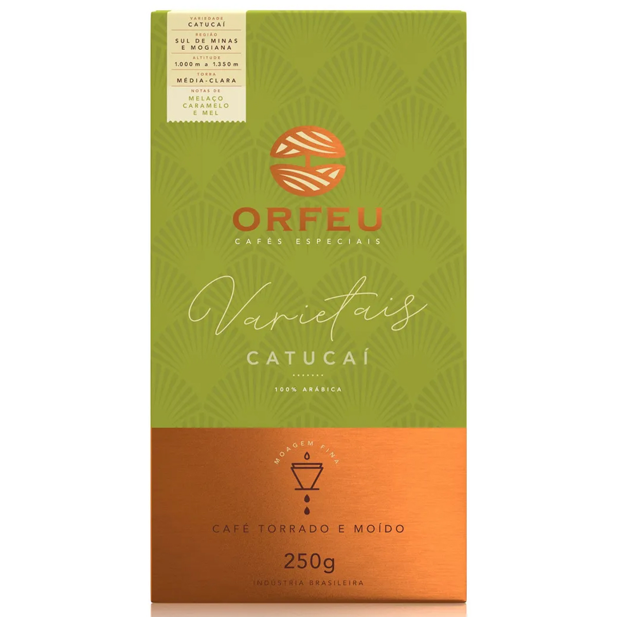 Café Orfeu Catucaí 100% Arábica Torrado e Moído 250g Moagem Fina - Locafé