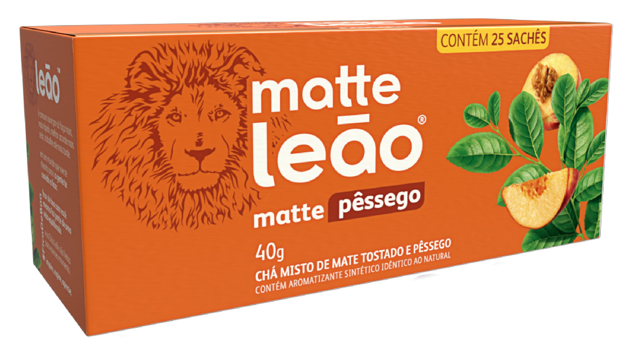 Chá Matte Leão Pessego - Caixa com 25 Unidades | Locafé - Locafé