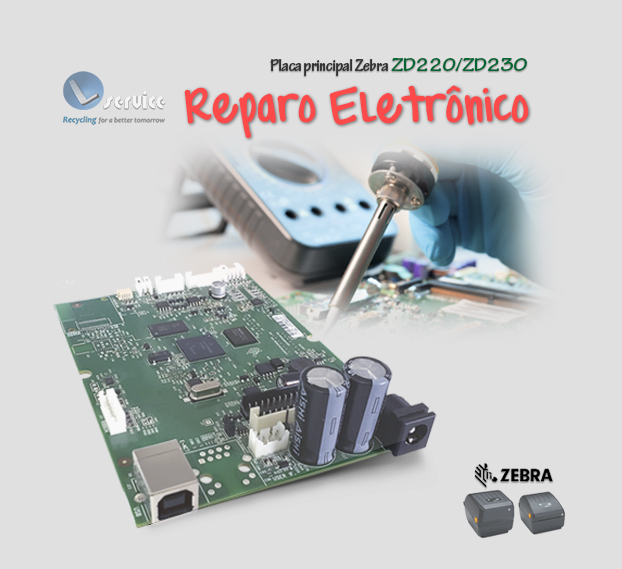 Placa Principal Zebra ZD220/ZD230 - Lservice peças e impressoras.