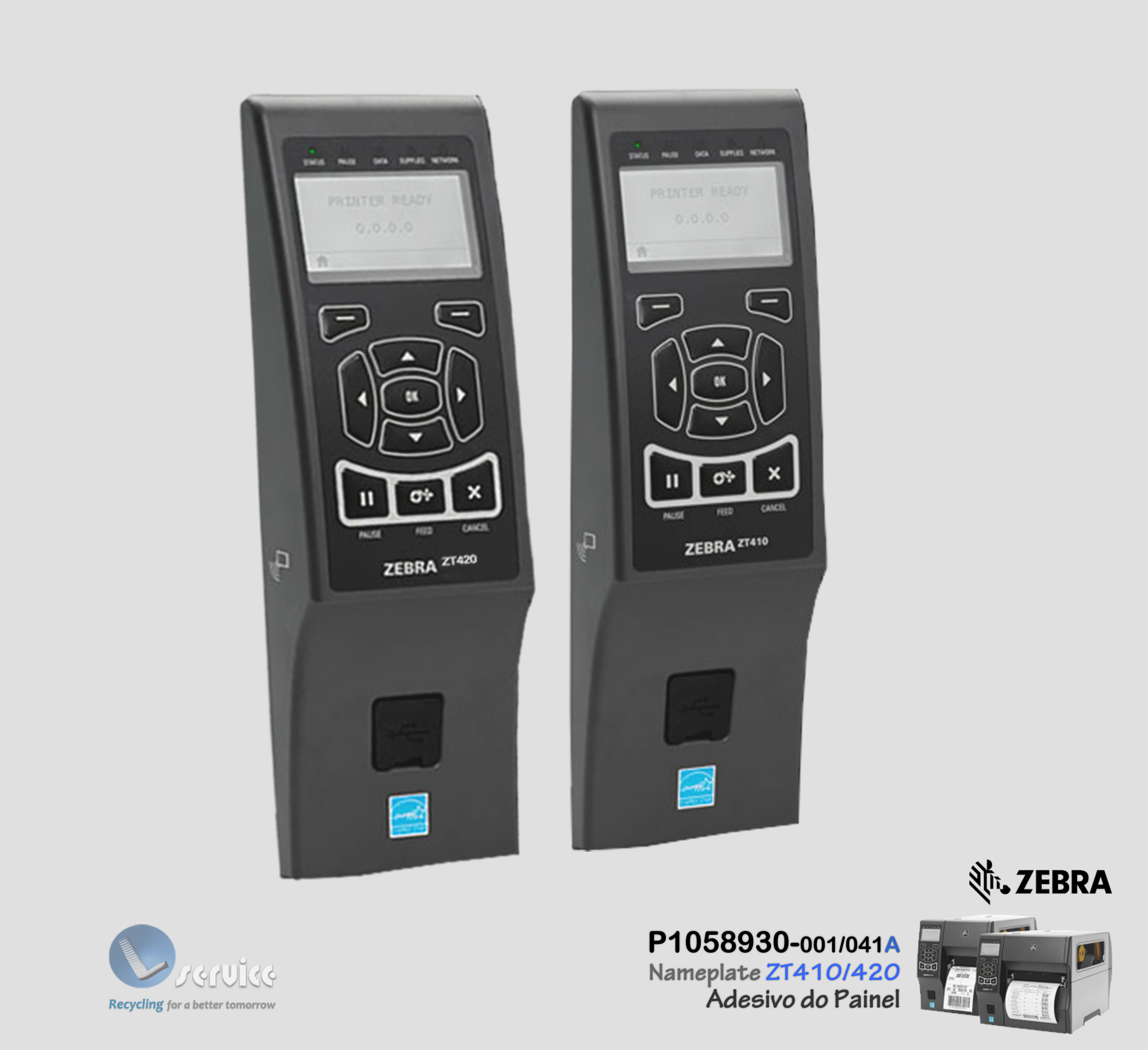 Adesivo do Painel (Nameplate) Zebra ZT410, ZT420 - Lservice peças e ...