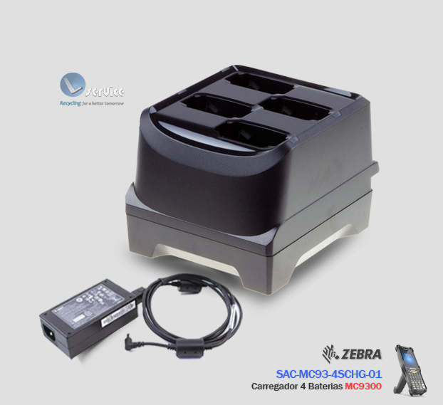Carregador de Bateria 4 Slots Zebra MC93 (+Fonte e cabos) - Lservice ...