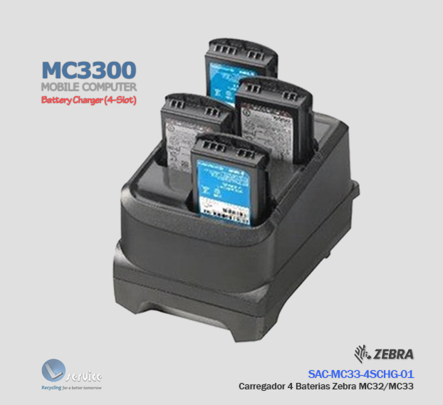 Carregador de Baterias Zebra MC32, MC33 (+Fonte 12V) - Lservice peças e ...