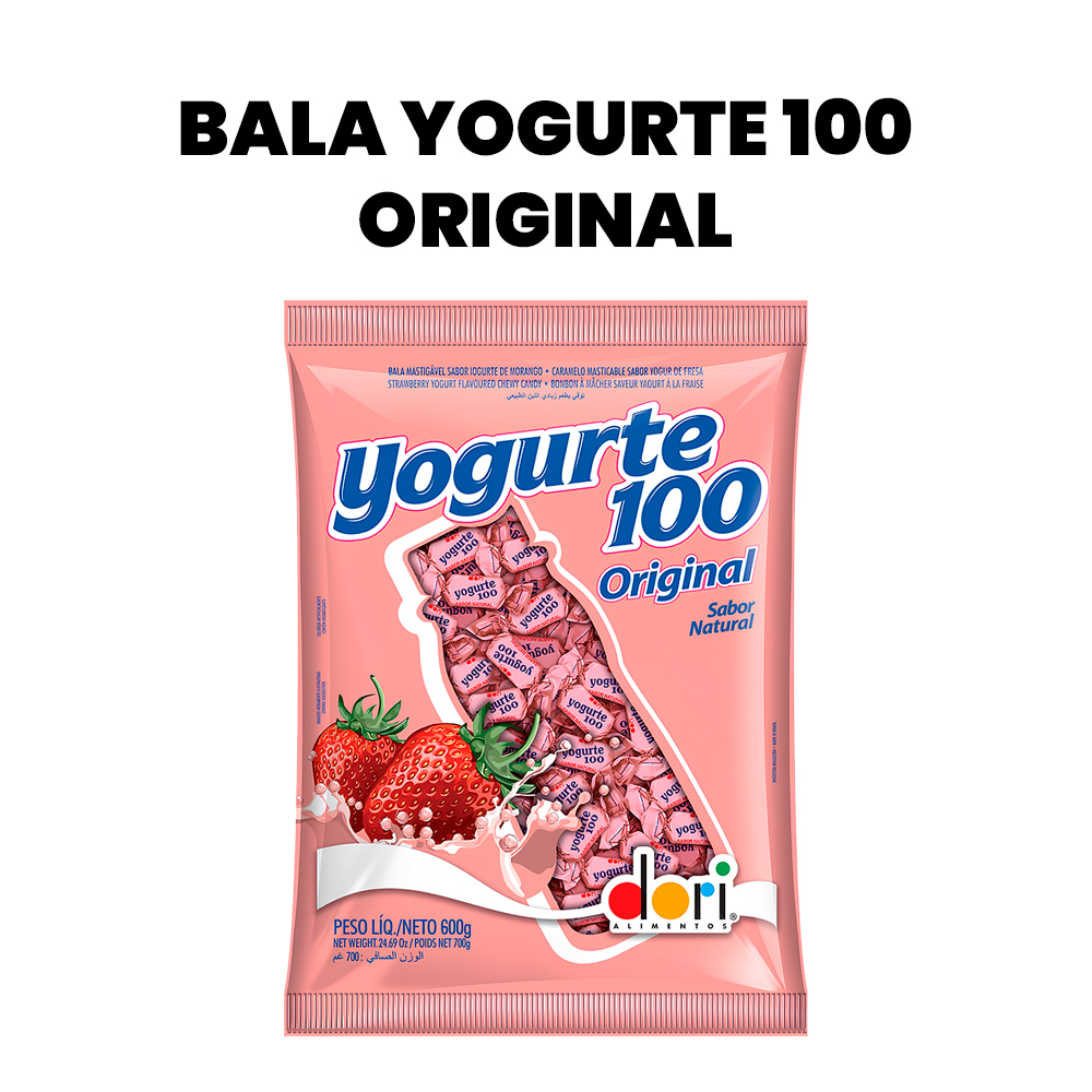 Bala Mastigável Yogurte 100 Dori 600g - Distribuidora Galacto Doces