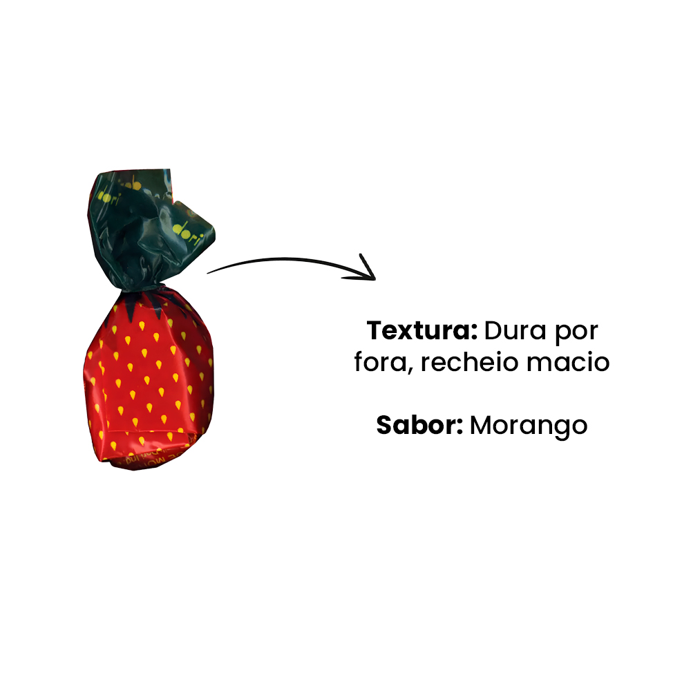 Bala Morango Recheada Polpa Natural 600g Dori - Distribuidora Galacto Doces
