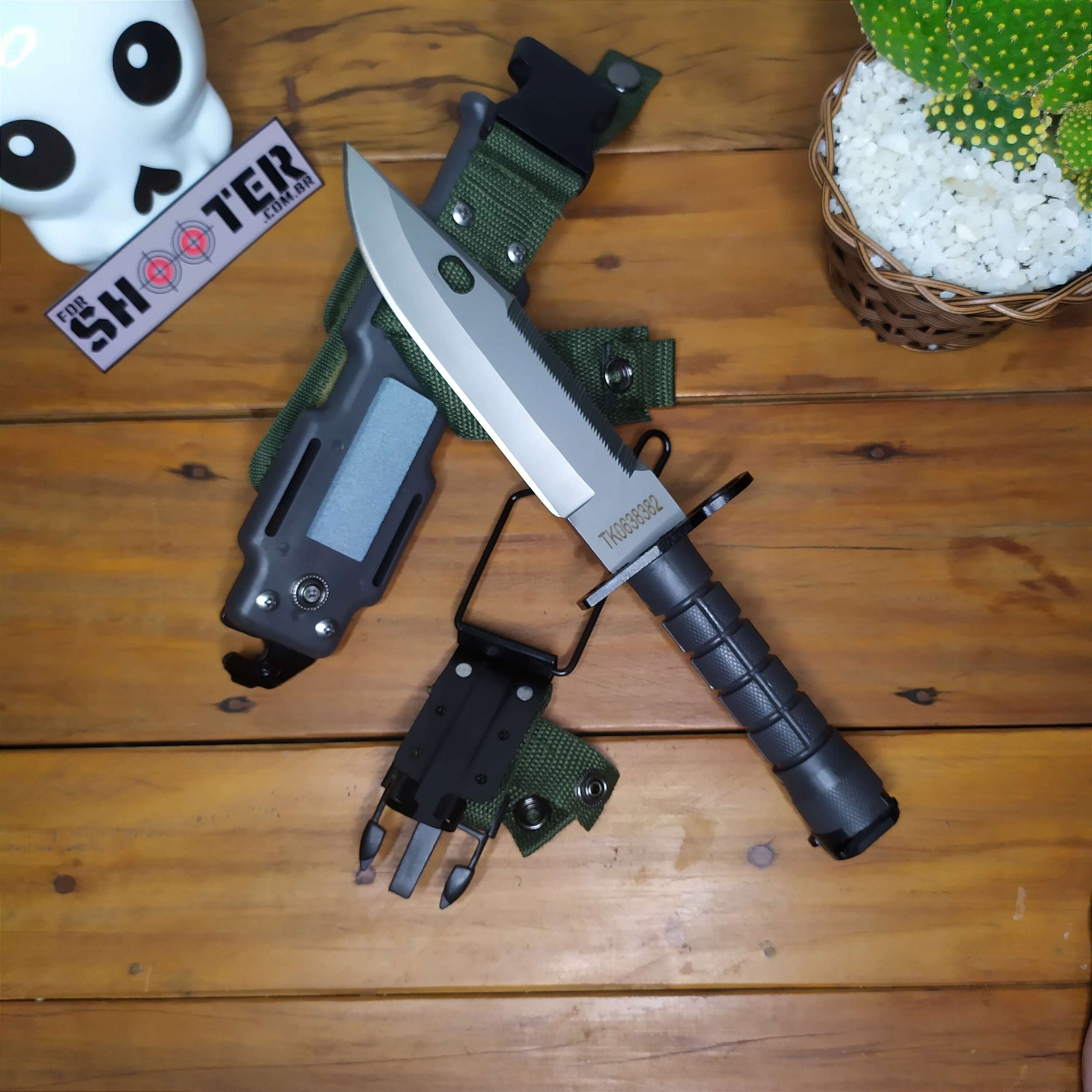 Faca de Combate Baioneta M9 aço 440 Stainless - FORSHOOTER - Militar e ...