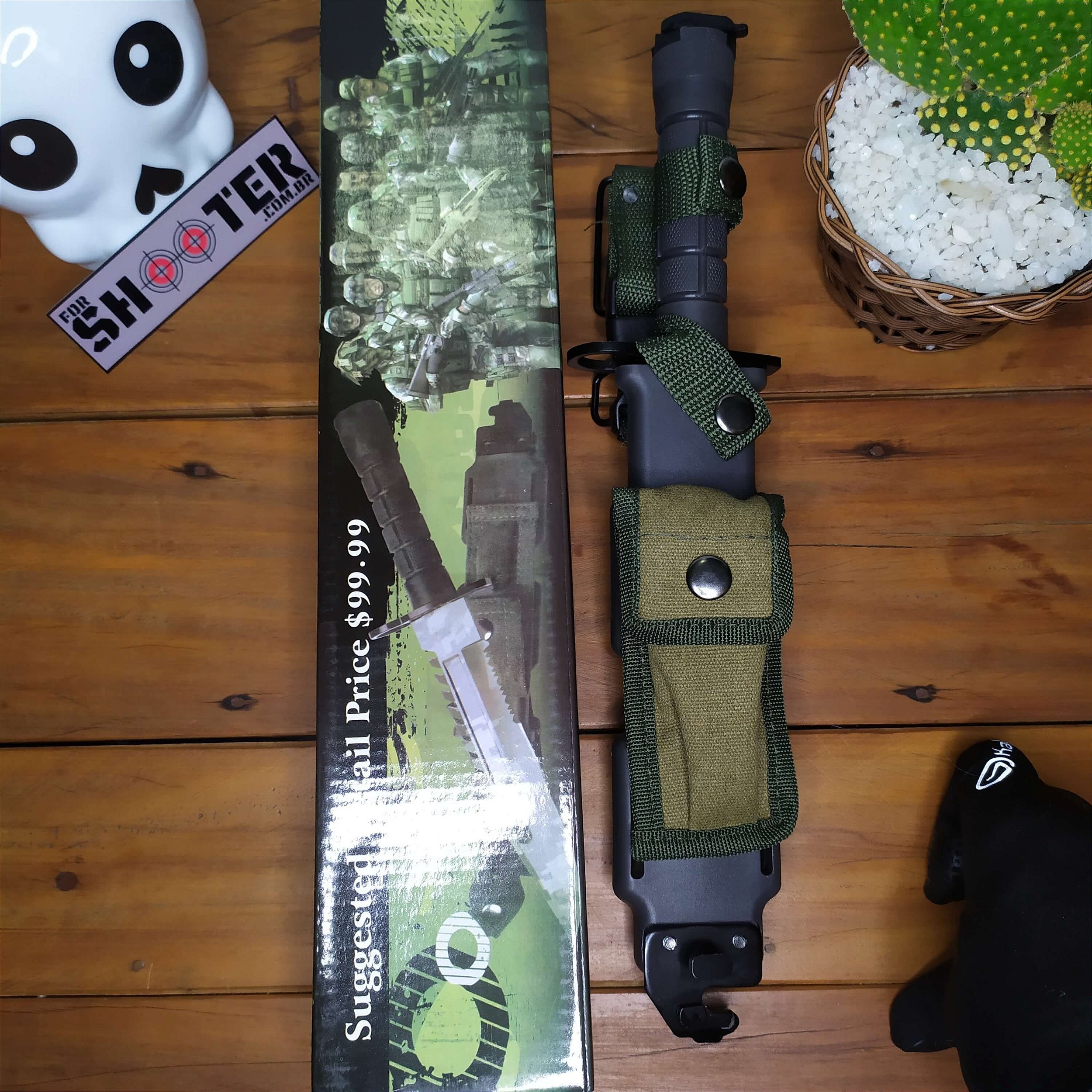Faca de Combate Baioneta M9 aço 440 Stainless - FORSHOOTER - Militar e ...