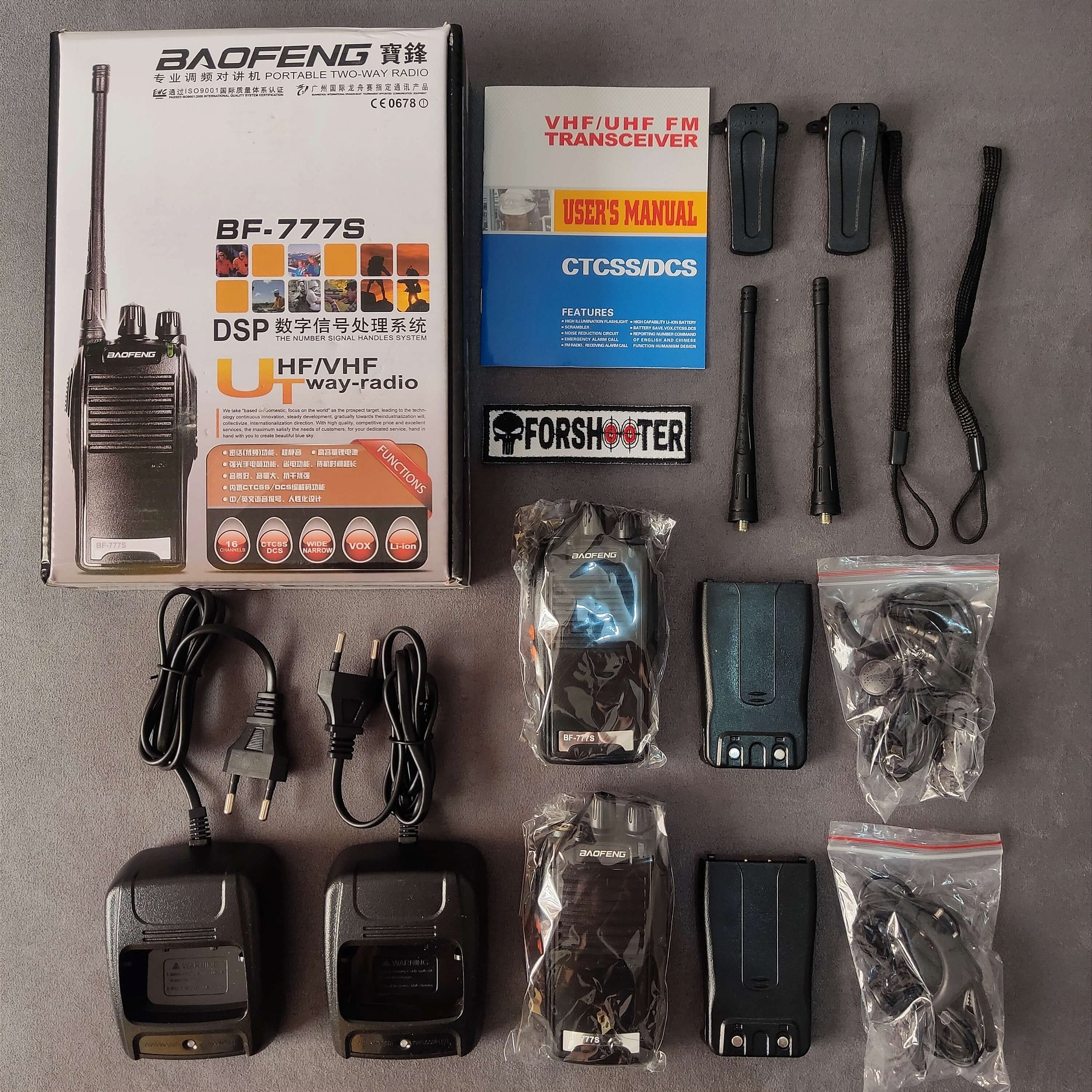 Kit 2 Rádio Comunicador Walk Talk Baofeng BF-777s - FORSHOOTER ...