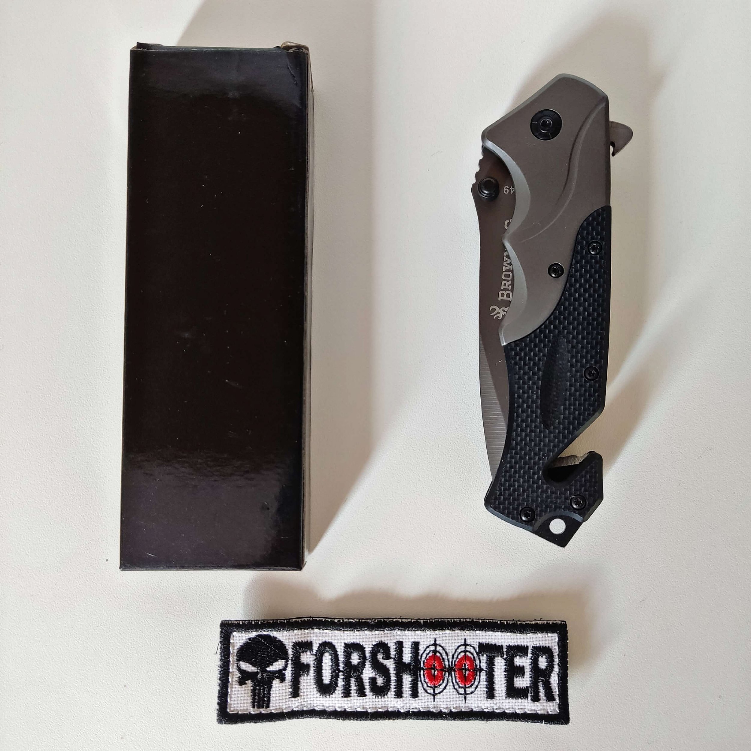 Canivete Tático Browning FA49 Grey Titanium Aço Inoxidável - FORSHOOTER ...