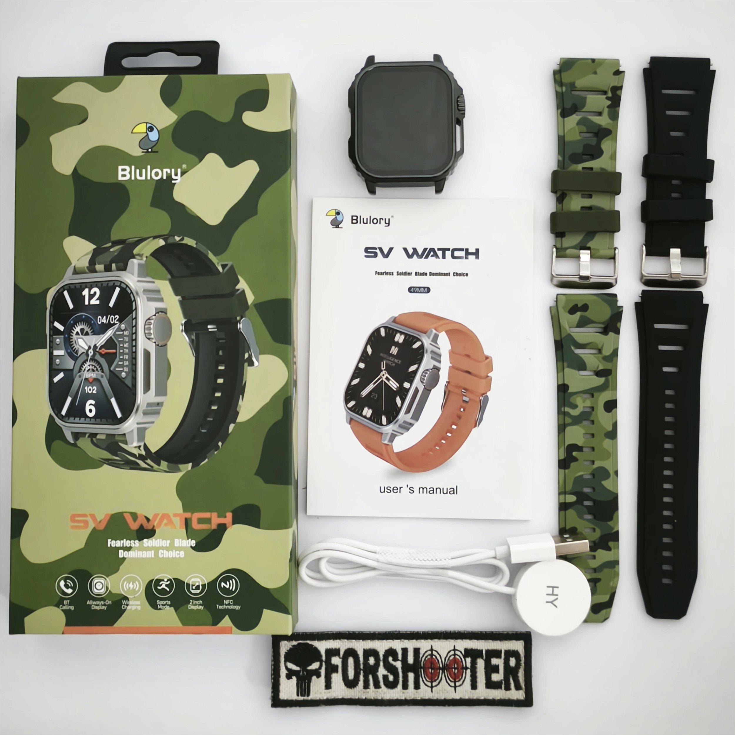 Relógio Militar Smartwatch Inteligente SV WATCH - FORSHOOTER - Militar ...