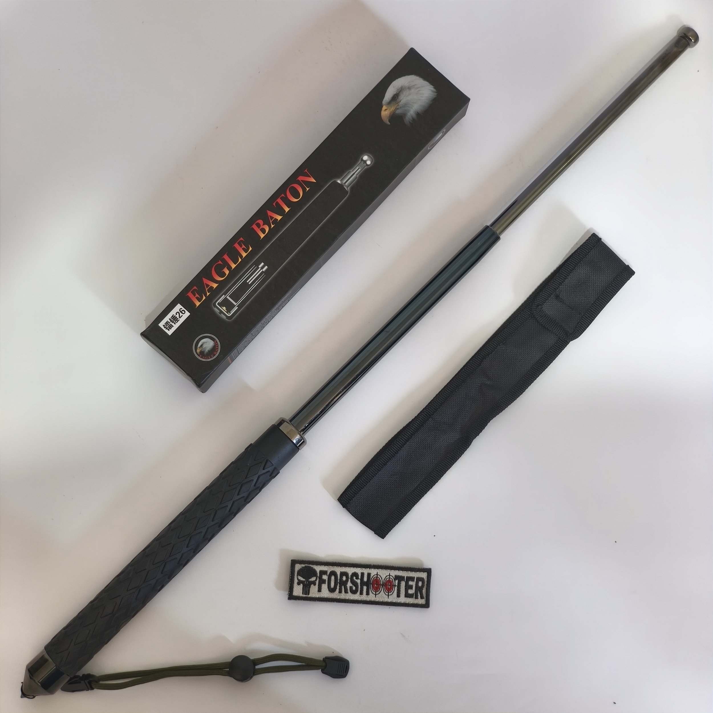 Bastão Retrátil com Coldre Eagle Baton - FORSHOOTER - Militar e tático