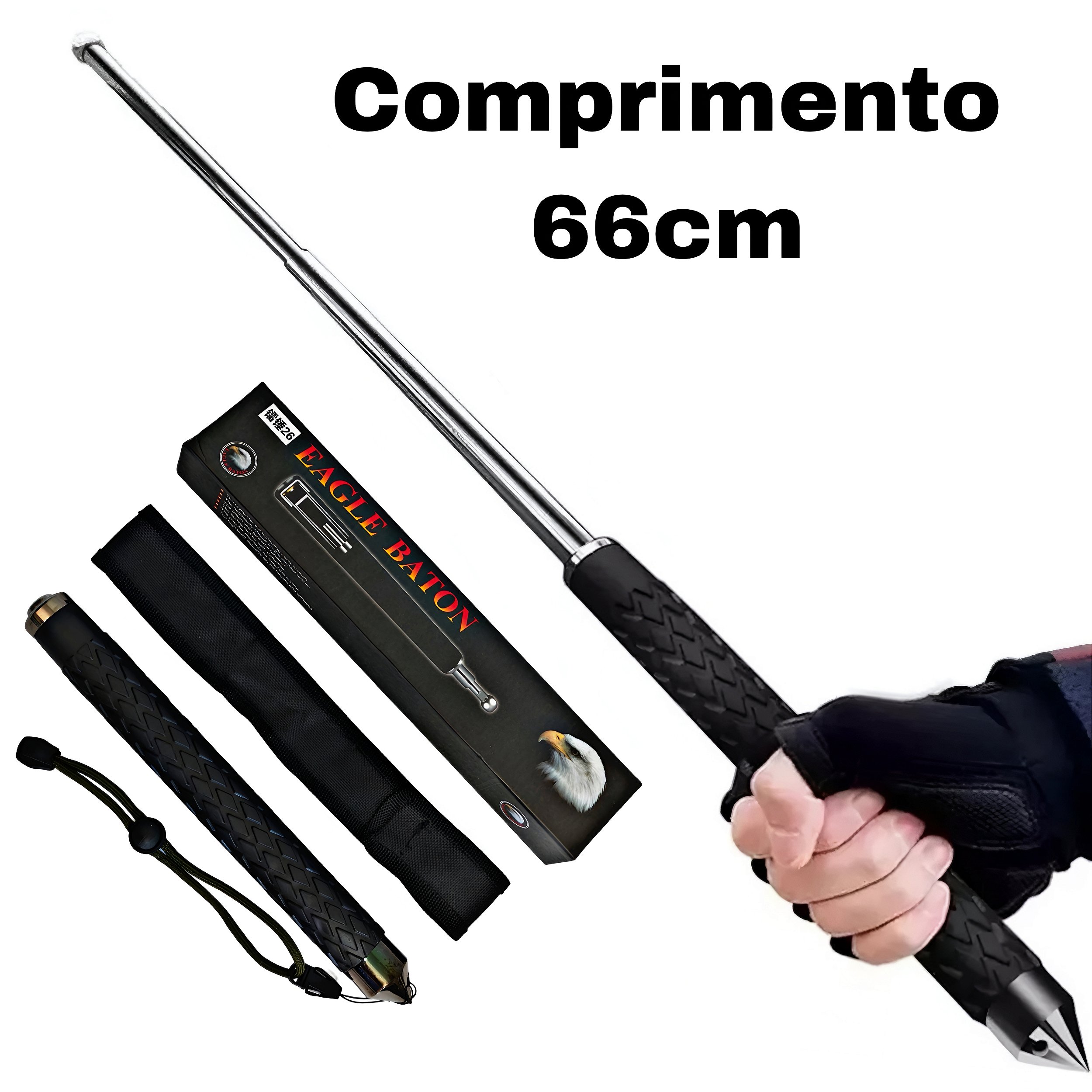 Bastão Retrátil com Coldre Eagle Baton - FORSHOOTER - Militar e tático