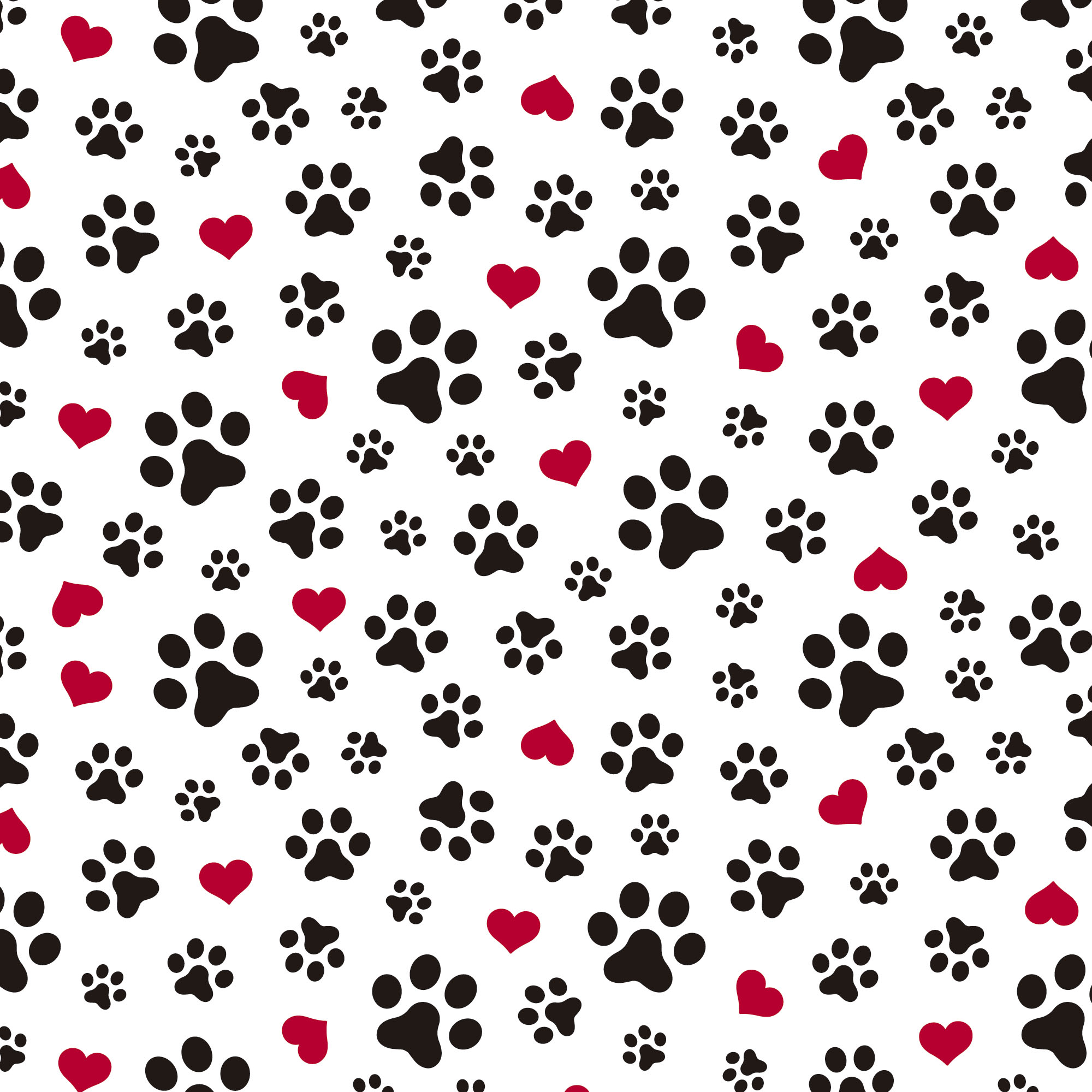Papel de Parede Adesivo Vinil Patinhas Cachorro Corações Pet Fofo ...