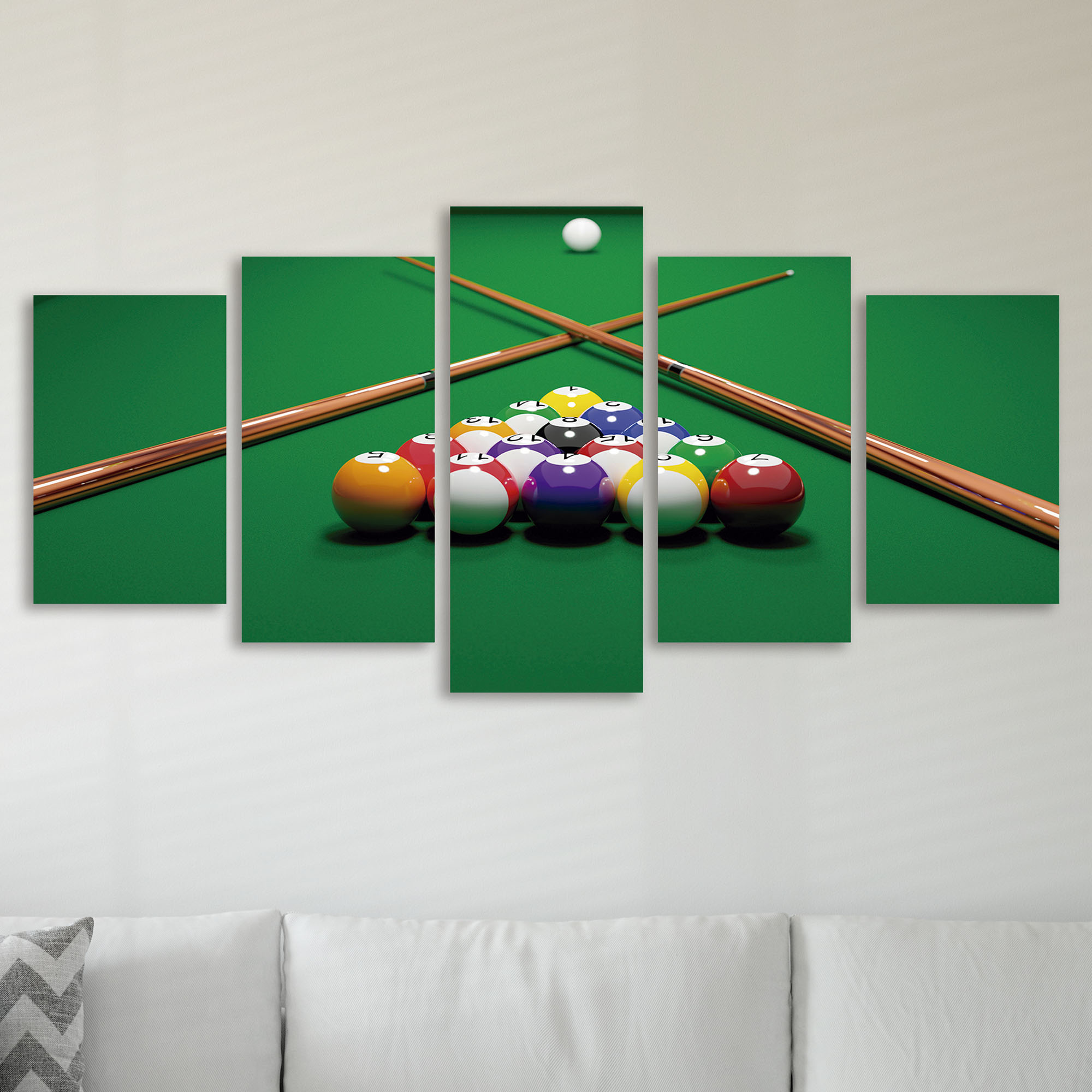 Kit Quadros Mosaico Pool Snooker Bilhar Sinuca Ball - Deliquadros