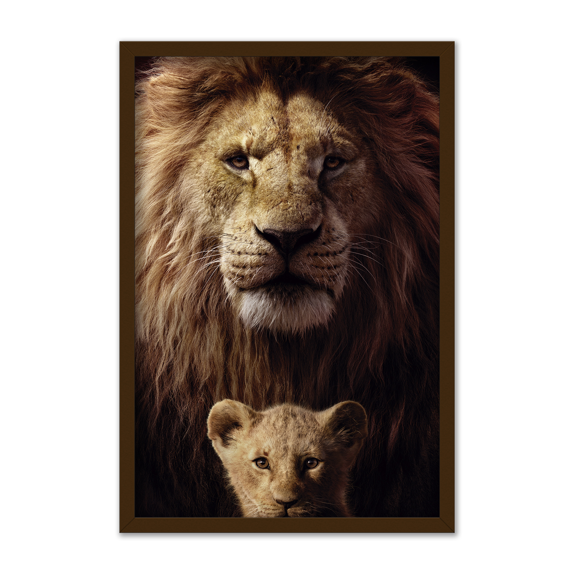 Quadro Decorativo Pai Leão E Filhote - Deliquadros