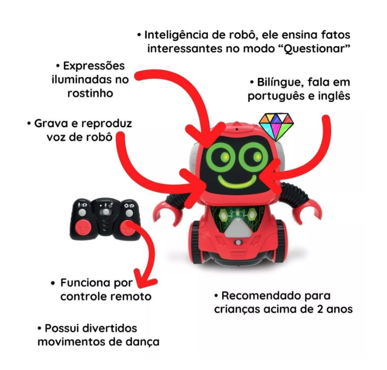 Robozinho Interativo Bilingue - brincandoteca