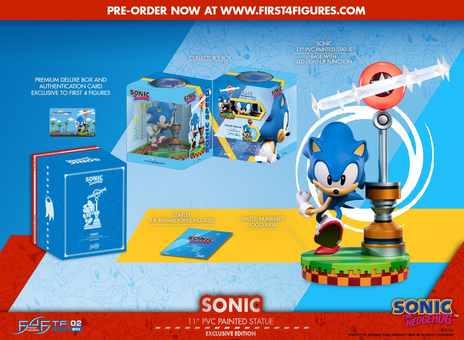 Sonic The Hedgehog Exclusive Edition LED (First 4 Figures) - Action New