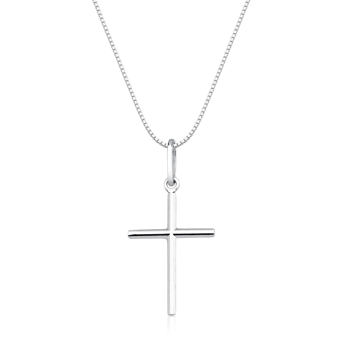 Colar de prata 925 50cm cruz palito pequena - Aqua Joias | Elegância em ...