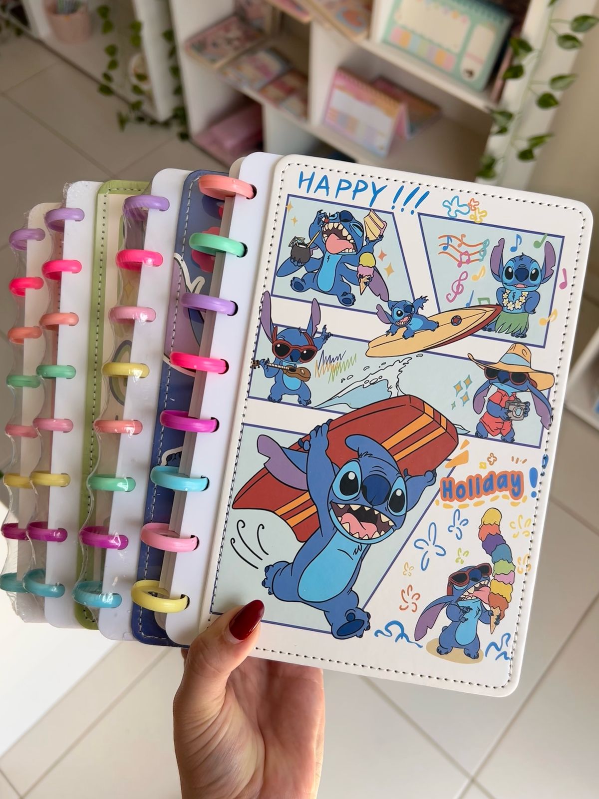 Caderno de Disco Stitch A5 - NK Livros - O paraíso da imaginação