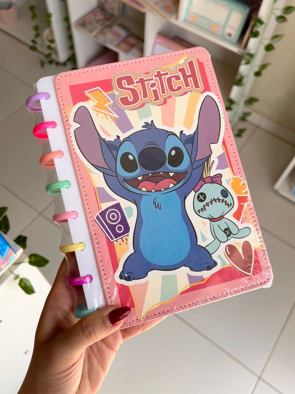 Caderno de Disco Stitch A5 - NK Livros - O paraíso da imaginação