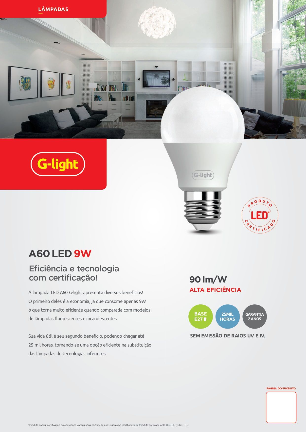 Lâmpada LED 9W E27 G-Light - Eletrovanza - Materiais Elétricos e Iluminação