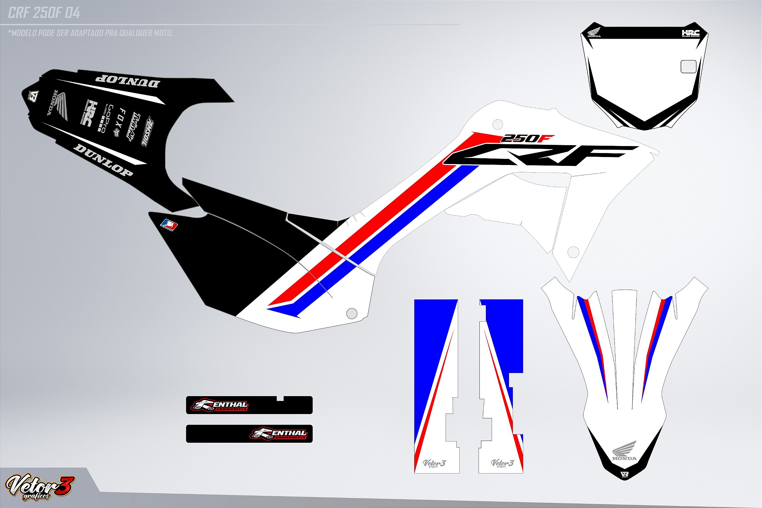 KIT GRÁFICO ADESIVO HONDA CRF 230 / 250 - Vetor3 Gráficos - O melhor ...