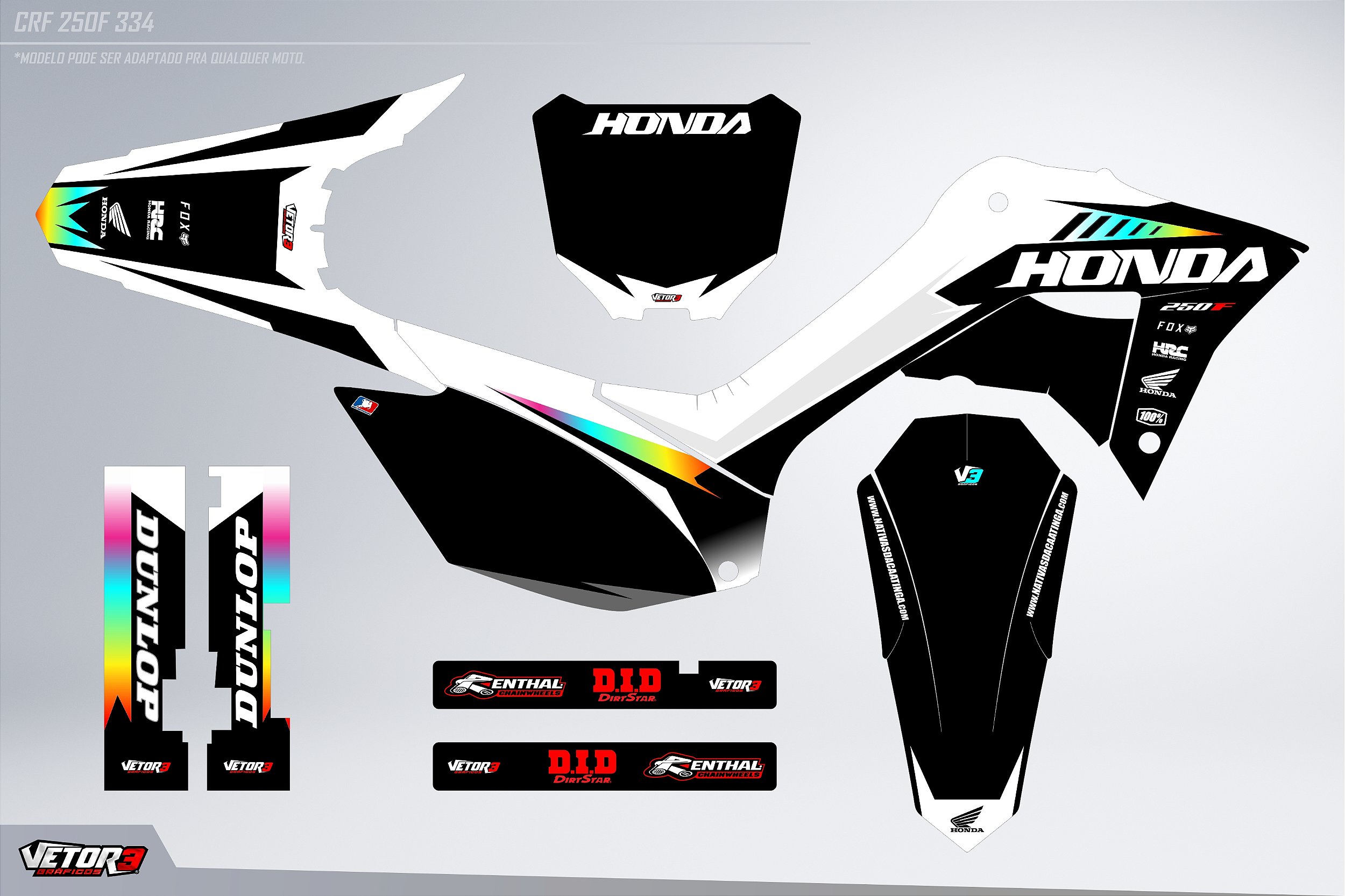 Kit gráfico crf 250F - 334 - Vetor3 Gráficos - O melhor Kit Gráfico ...