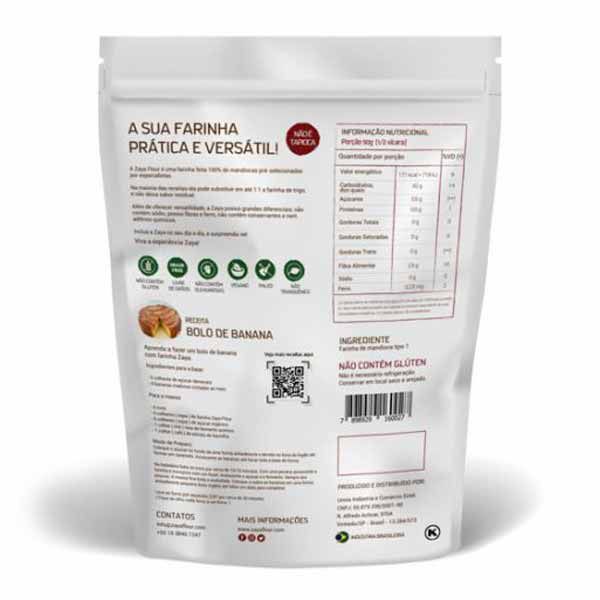 Farinha de Mandioca (Tipo 1) Zaya Flour 500g - Me Gusta Veg - Sua loja Saudável na Internet