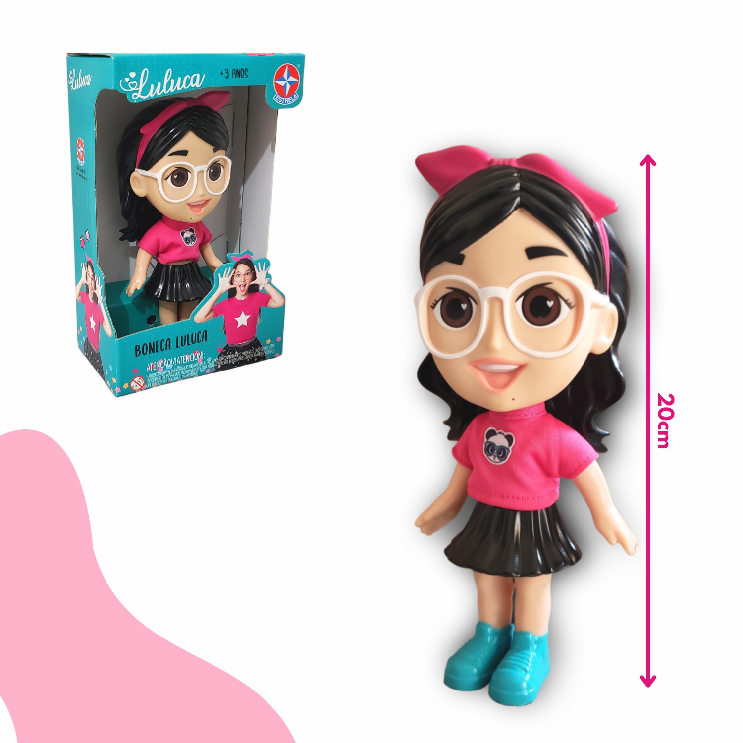 Boneca Luluca 20Cm Em Vinil Com Roupinha Fashion E Decorada - T-Gift Store