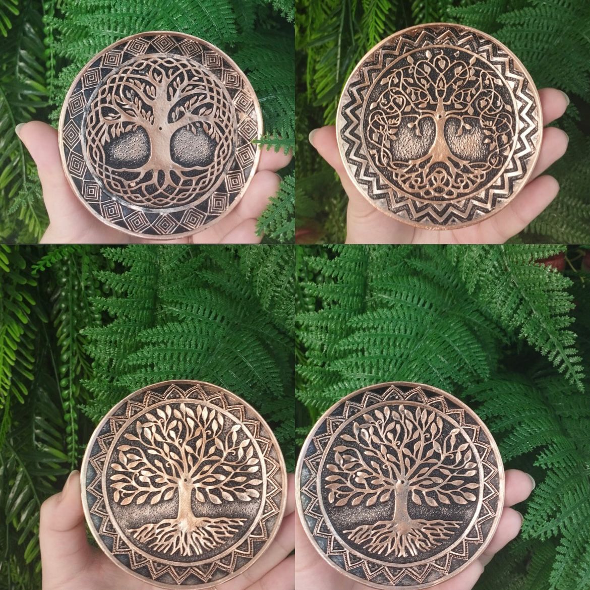 Incensário Resina Redondo Árvore da Vida Rose - Modelos Variados ...