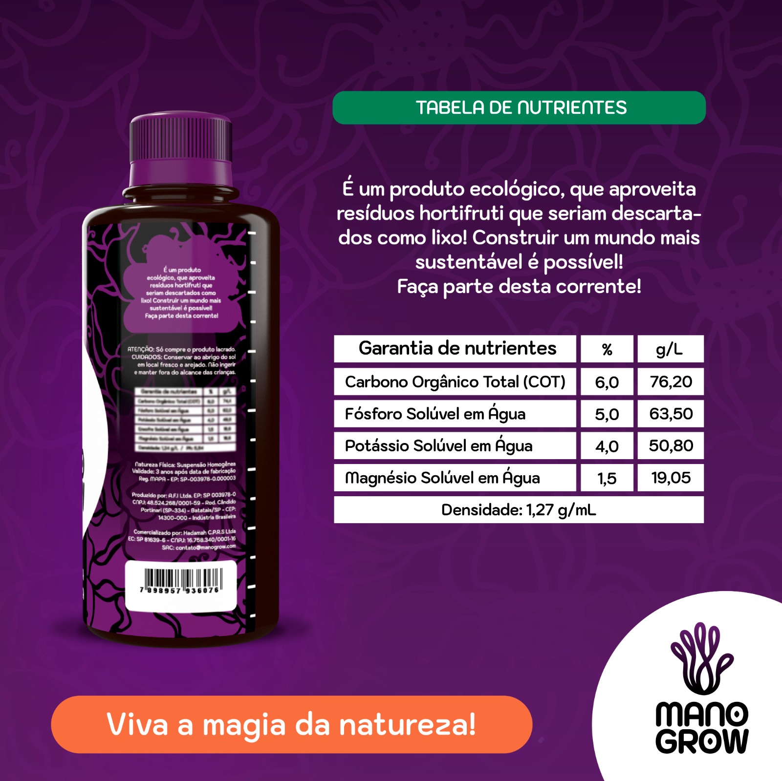 Kit Trio Mano Grow 5 Litros - Mano Grow - Fertilizante Orgânico e Mineral