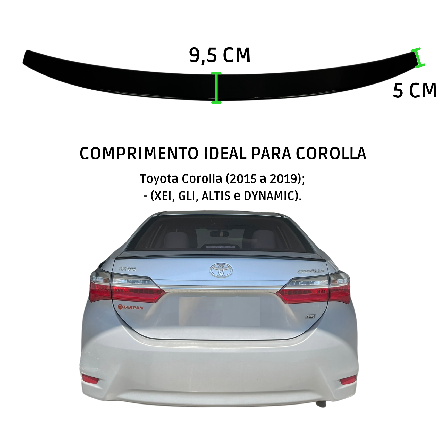 Spoiler Traseiro Toyota Corolla Gr Preto Metálico XEI ALTIS - Veon ...
