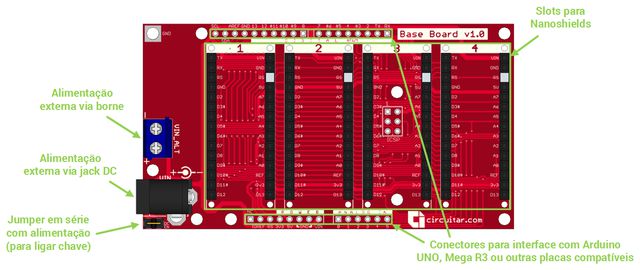 Base Board – Para Arduino Nano e Bridge Board - EletroShields