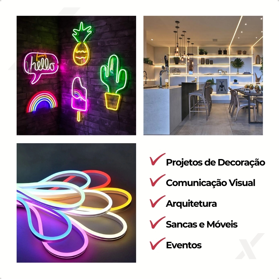Fita Led Neon Rolo 5 metros Alto Brilho 12V Flexivel Siliconada ...