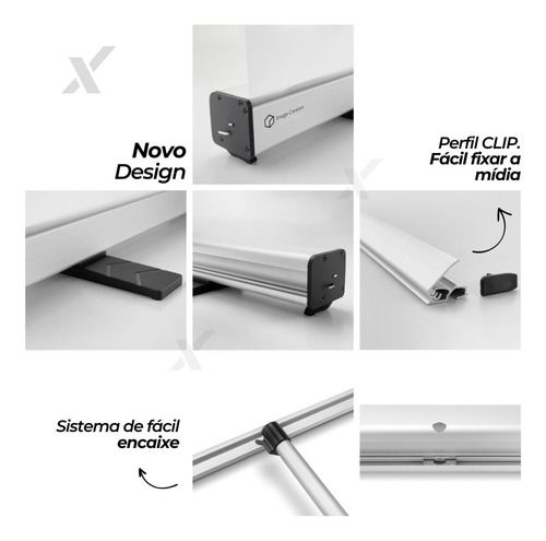 Kit C/ 3 Porta Banner Roll-up Banner Estrutura 85x200cm Case - FIXCOM | Distribuidora de ...