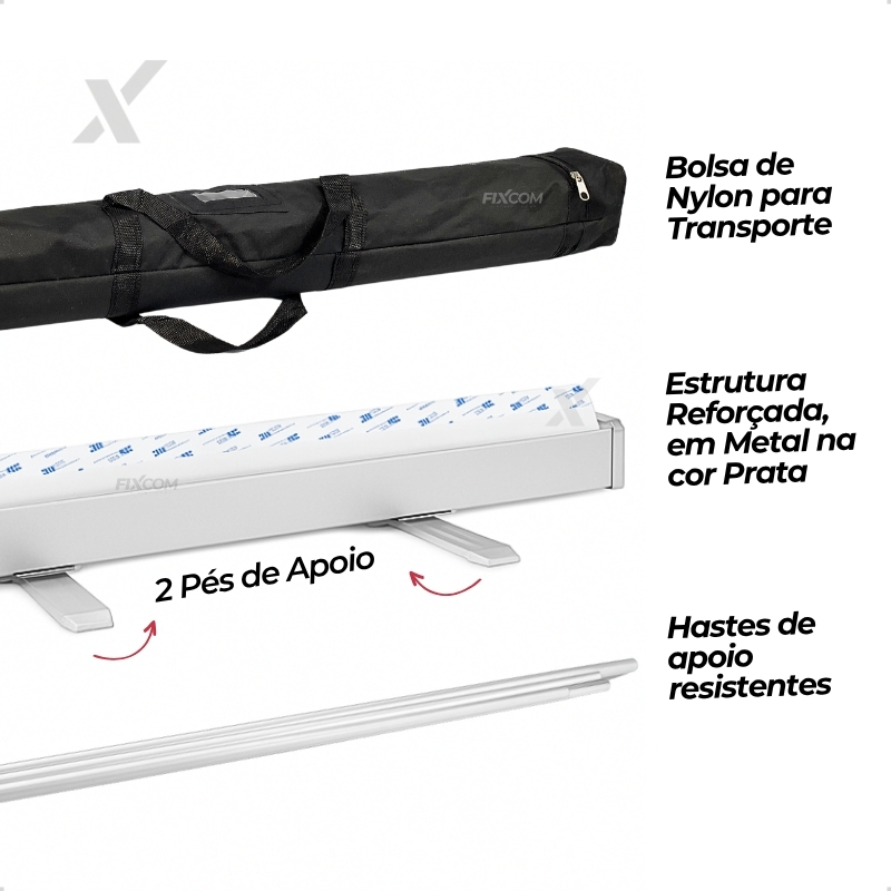 Porta Banner Roll Up 80 X 200 Cm Suporte Retrátil Com Bolsa - FIXCOM | Distribuidora de Produtos ...