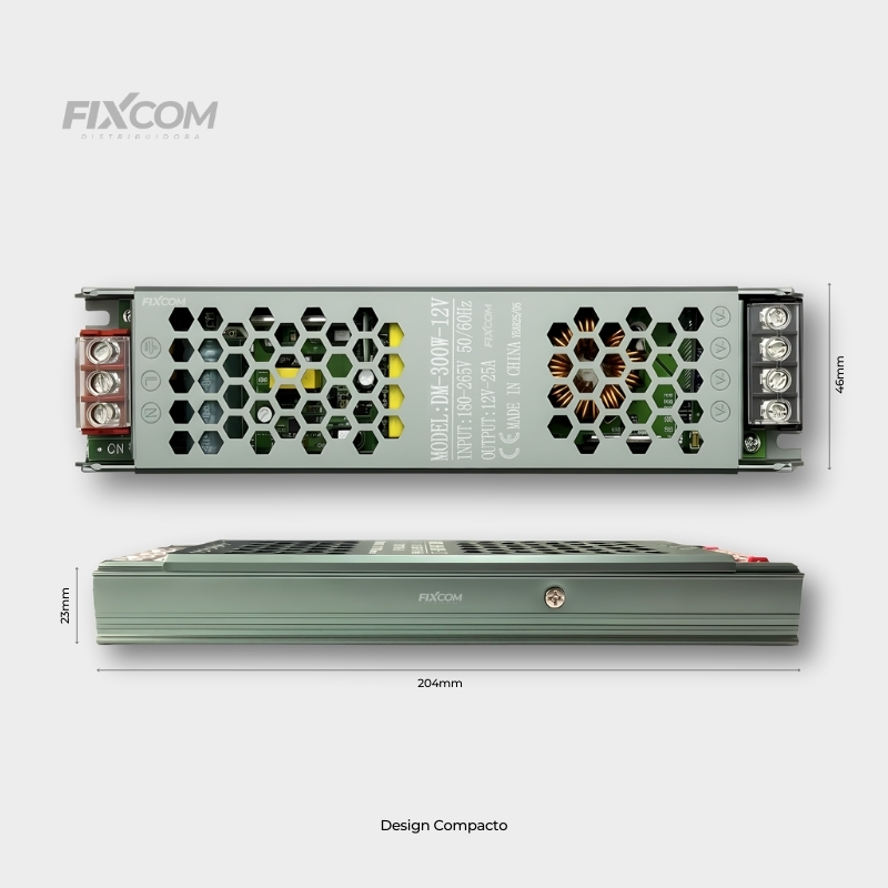 Fonte Chaveada Slim 300w Driver 25a 12v Bivolt Led Perfil 220v - FIXCOM | Distribuidora de ...