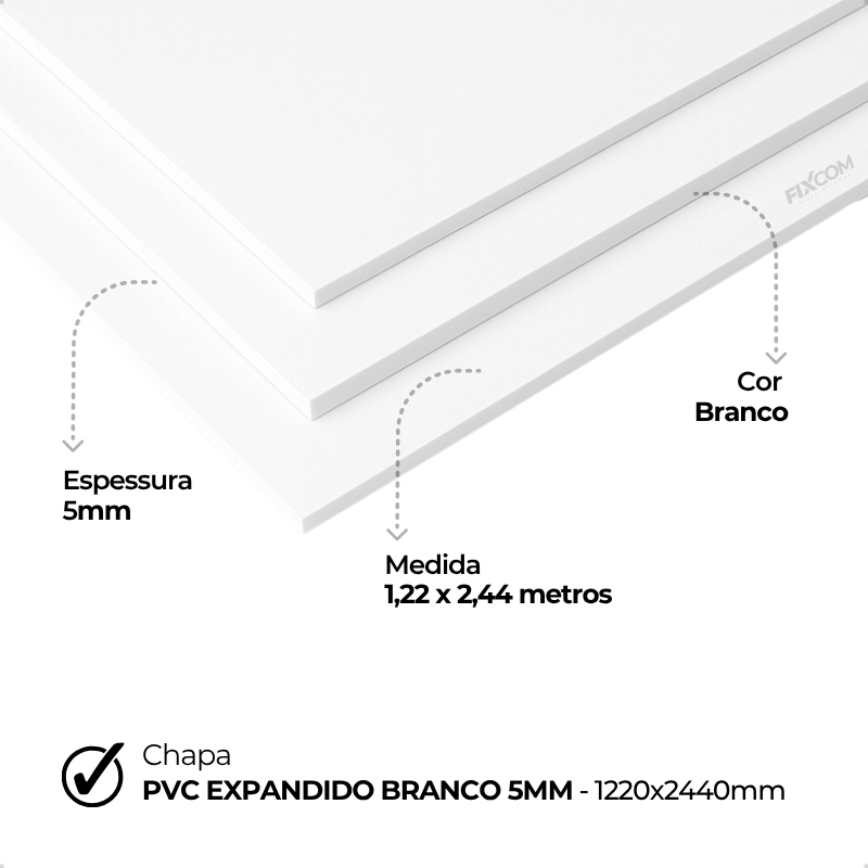 PVC Expandido 5mm Placa Chapa Branca 1220x2440mm | Comunicação Visual ...