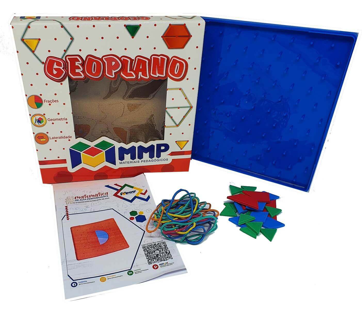 Geoplano 2 em 1 Circular Triangular MMP Material Pedagógico - Papelaria ...