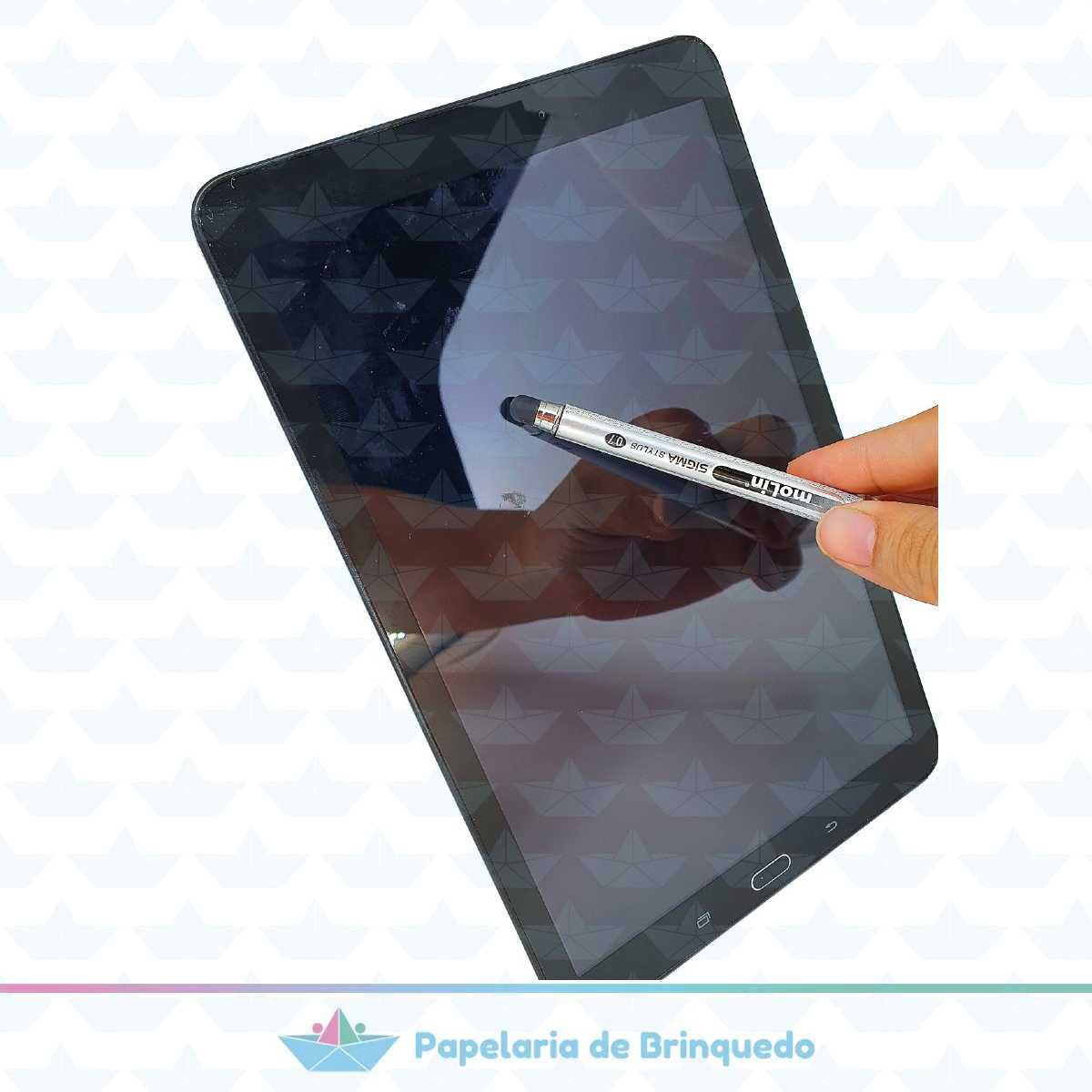 Caneta Sigma Stylus 2 em 1 Touch Screen Tablet Molin Azul - Papelaria ...