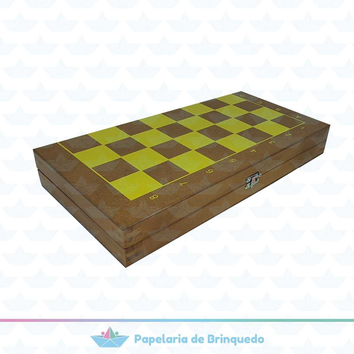 Jogo Xadrez Caixa Box Escolar Oficial Carimbras Grande - Papelaria de ...