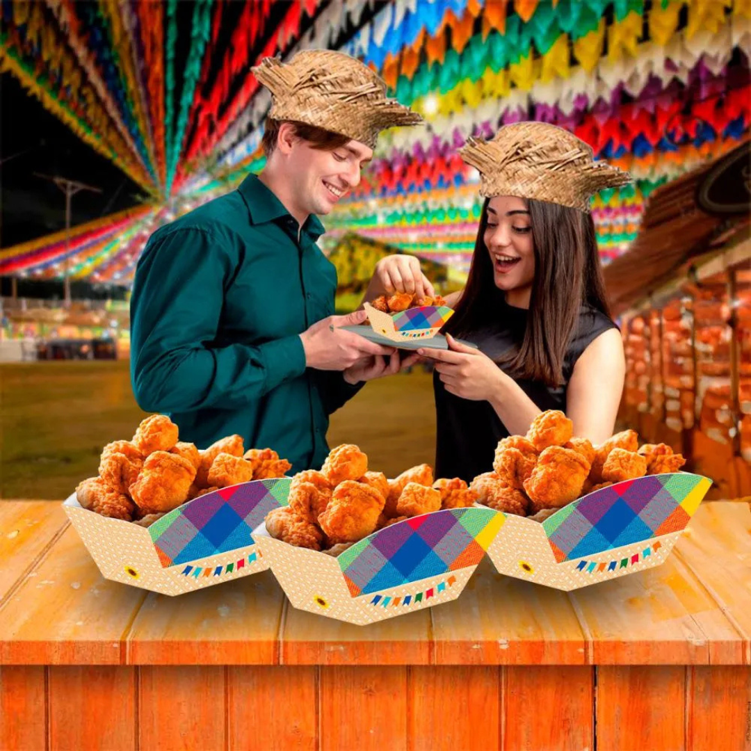 Kit Bandeja Canoa Papel Festa Junina C/25un | Ollypop - OLLY POP ...