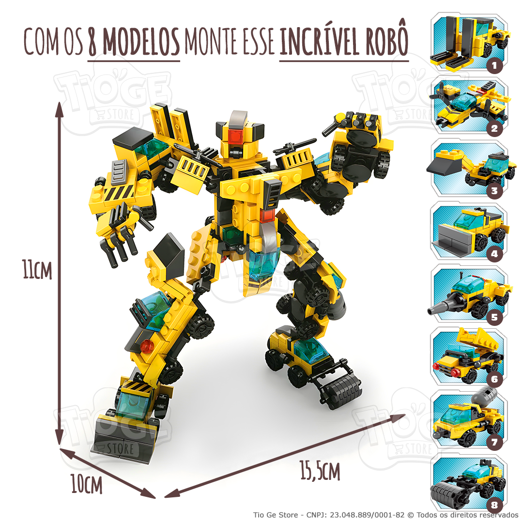 Blocos de Montar e Desmontar (Nº 4) Caminhão Trator 2 em 1 Robô ...