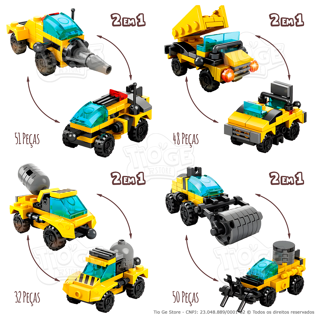 Kit Completo Truck Bots Robô Transformers 8 Caixas Blocos de Montar e ...