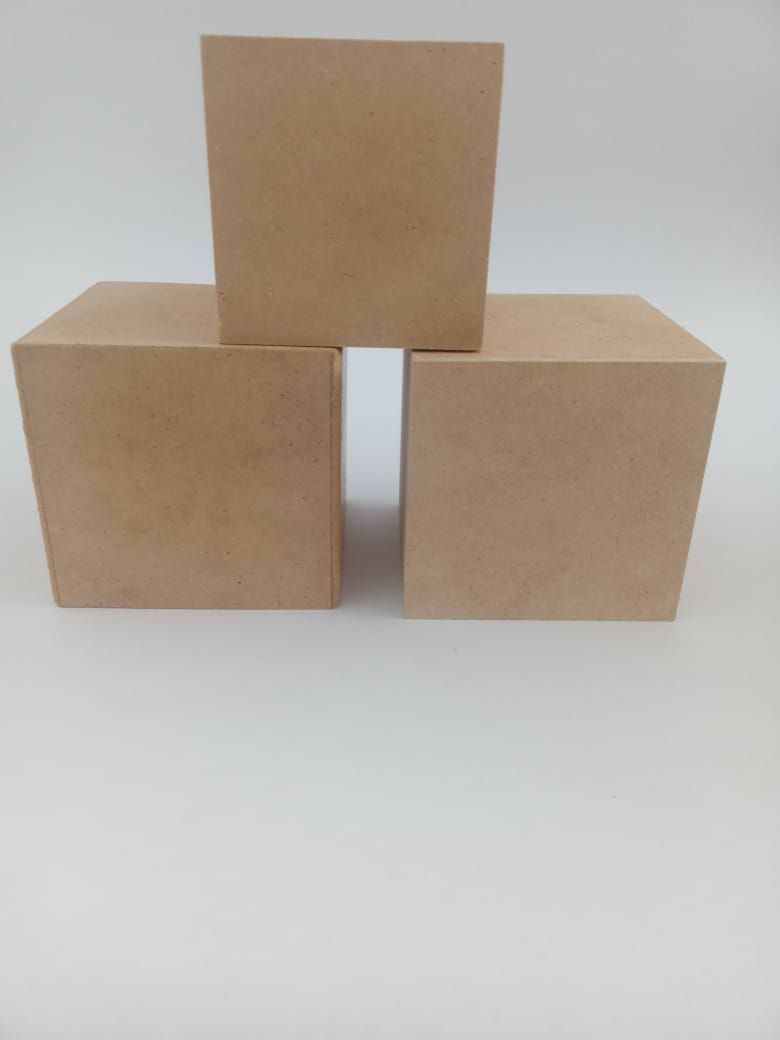 Cubo Fechado Madeira MDF - 5Es Velas e Artesanato
