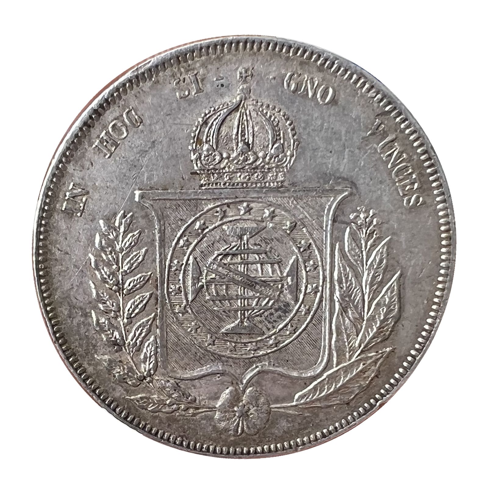 Numismática. Moeda de Prata do Brasil 1000 Réis 1859 - Numismática ...