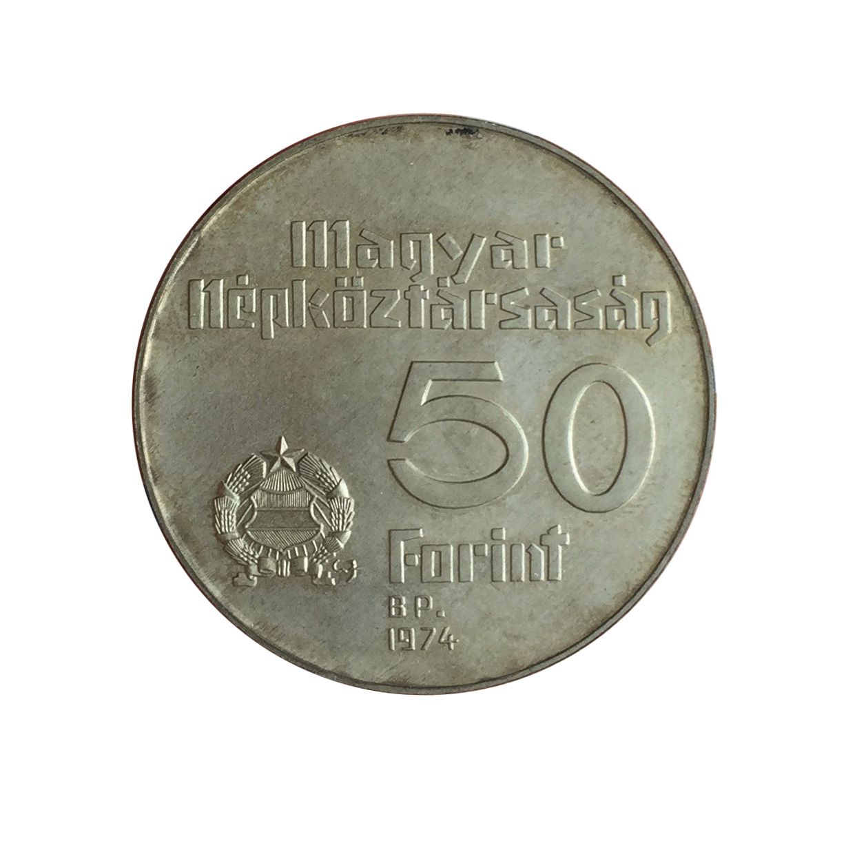 Numismática. Moeda de Prata da Hungria 50 Forint 1974 - BP ...