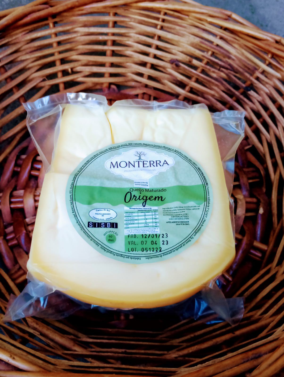 Queijo Origem Monterra - Produtos coloniais