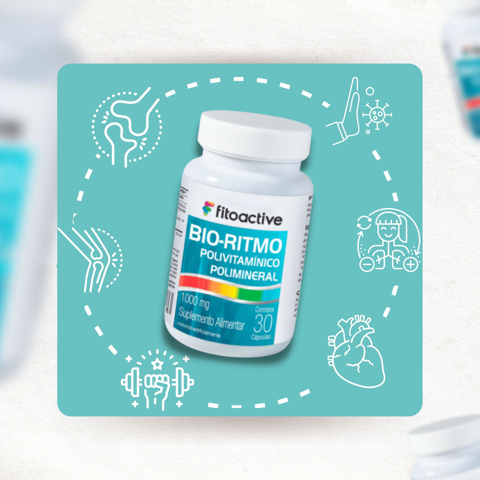 Bio-Ritmo Polivitaminico Polimineral 1000 mg 30 Cápsulas Fitoactive ...